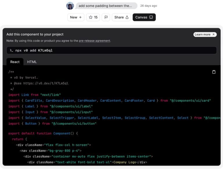 Build a user interface using AI prompts: Vercel V0 development kit now ...