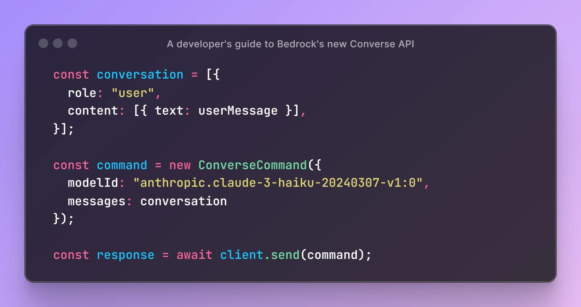 AWS Bedrock Converse API: Use same code with different models, works best with Claude 3 • DEVCLASS